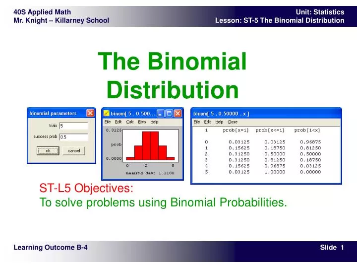 PPT - The Binomial Distribution PowerPoint Presentation, free download ...
