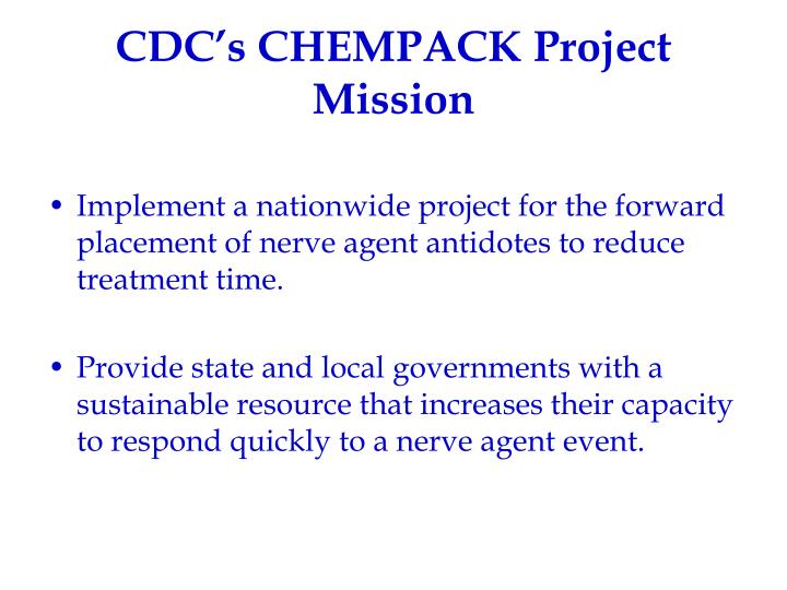PPT - CHEMPACK: PROJECT SNAPSHOT PowerPoint Presentation - ID:837531