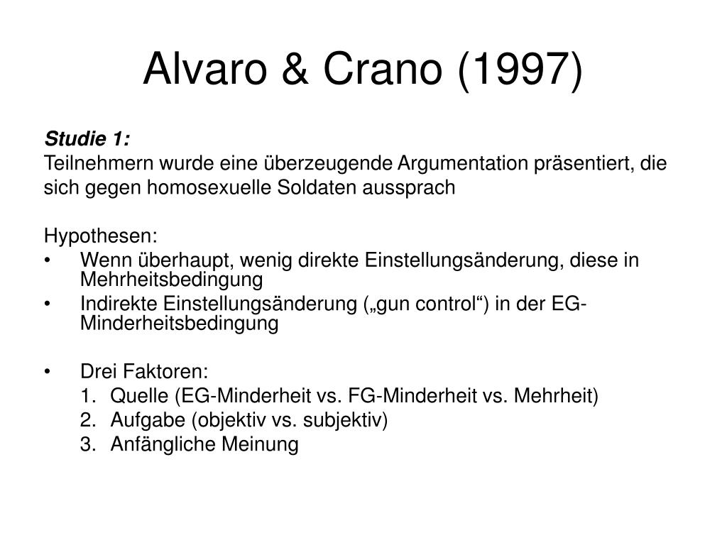 PPT - Indirekter Minderheitseinfluss als Folge einer impliziten ...