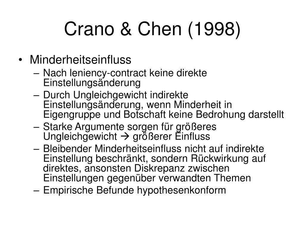 PPT - Indirekter Minderheitseinfluss als Folge einer impliziten ...