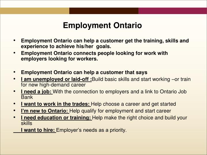 PPT - Employment Ontario Transformation Background and History October ...