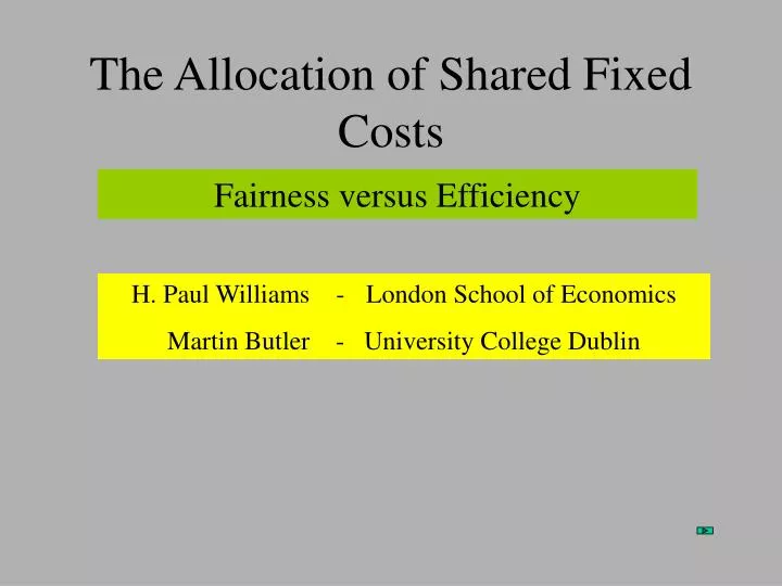 PPT - The Allocation of Shared Fixed Costs PowerPoint Presentation ...