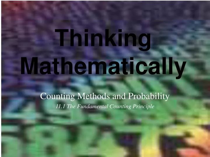 PPT - Thinking Mathematically PowerPoint Presentation, free download ...