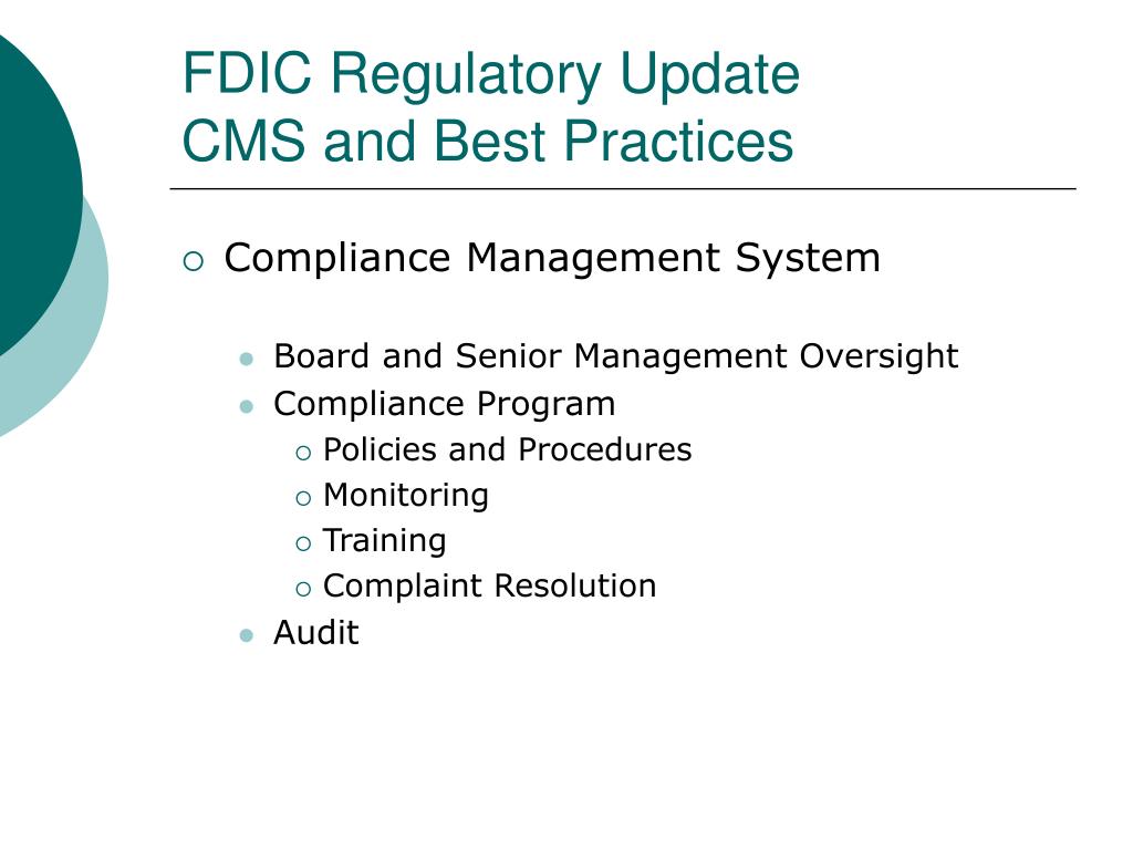 PPT - FDIC Regulatory Update Bank Compliance Association of Connecticut ...