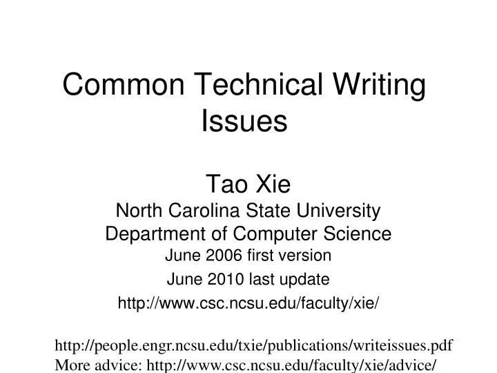 PPT - Common Technical Writing Issues PowerPoint Presentation, free ...