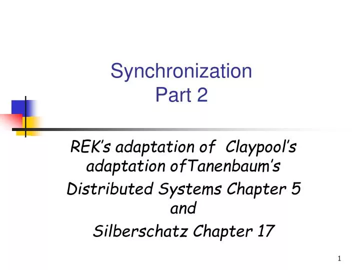 Ppt Synchronization Part 2 Powerpoint Presentation Free Download Id 840787