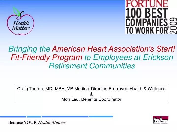 PPT - Bringing the American Heart Association’s Start! Fit-Friendly ...
