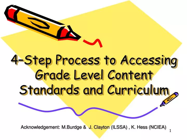 PPT - 4–Step Process to Accessing Grade Level Content Standards and ...