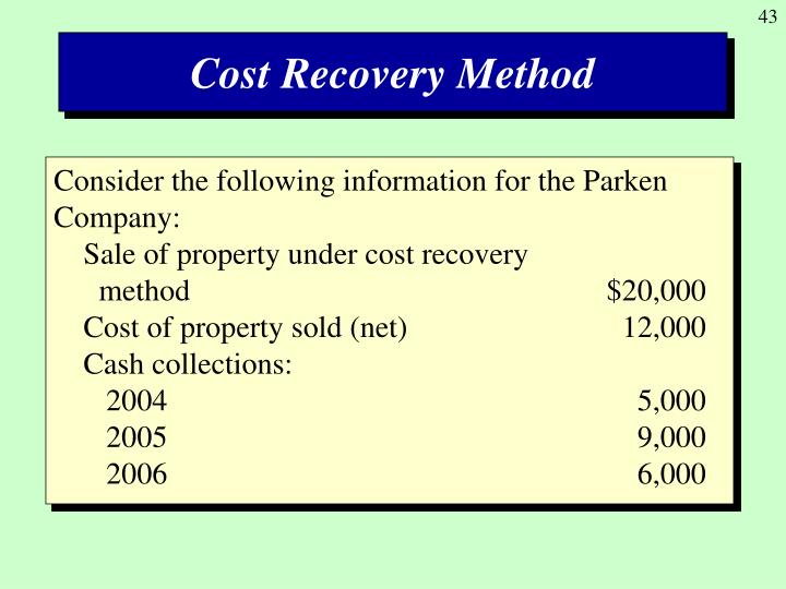 What Is Cost Recovery Method At Sabrina Evans Blog