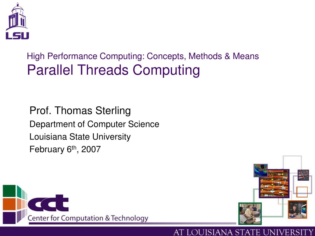 Ppt High Performance Computing Concepts Methods And Means Parallel Threads Computing