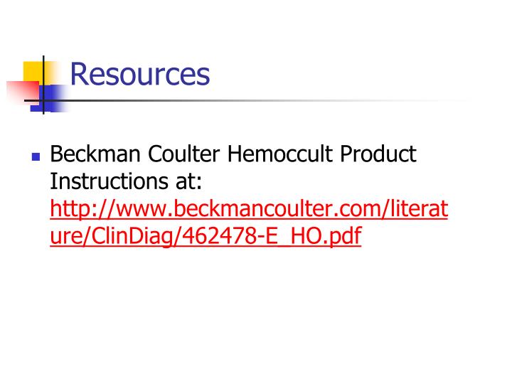 PPT - Point of Care Testing: Hemoccult ® Fecal Occult Blood PowerPoint ...