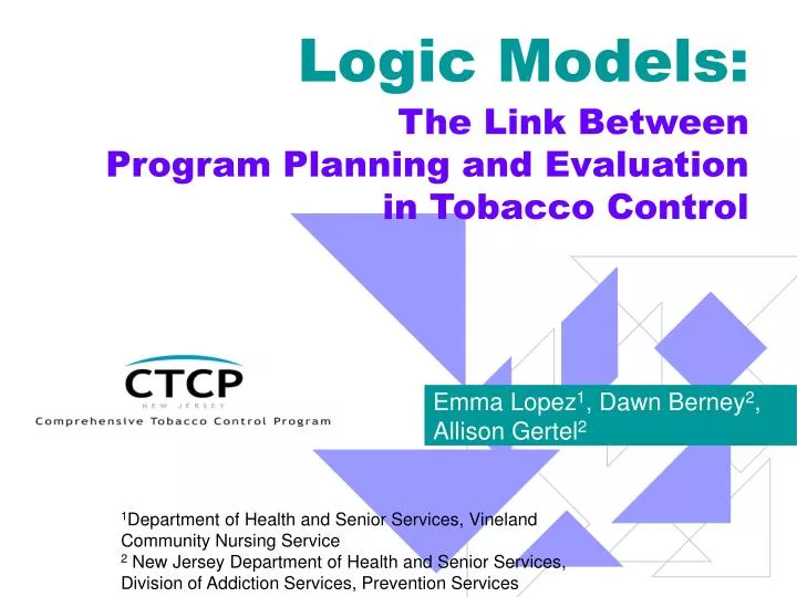 Ppt Logic Models The Link Between Program Planning And Evaluation In 1401