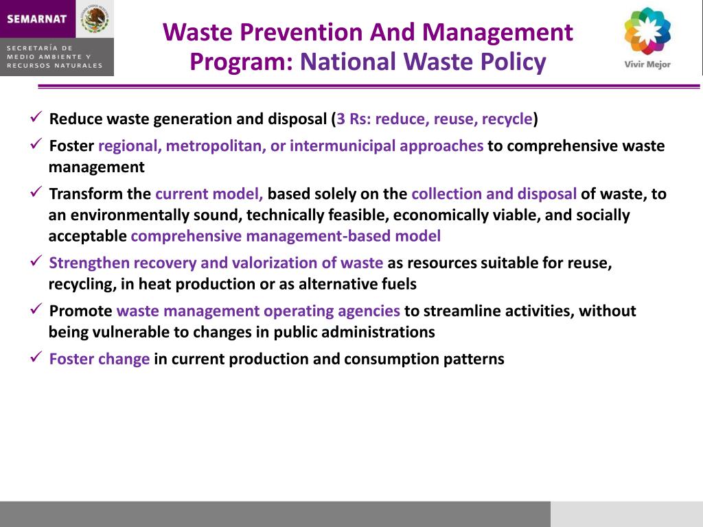 PPT - NATIONAL WASTE PREVENTION AND COMPREHENSIVE MANAGEMENT PROGRAM ...