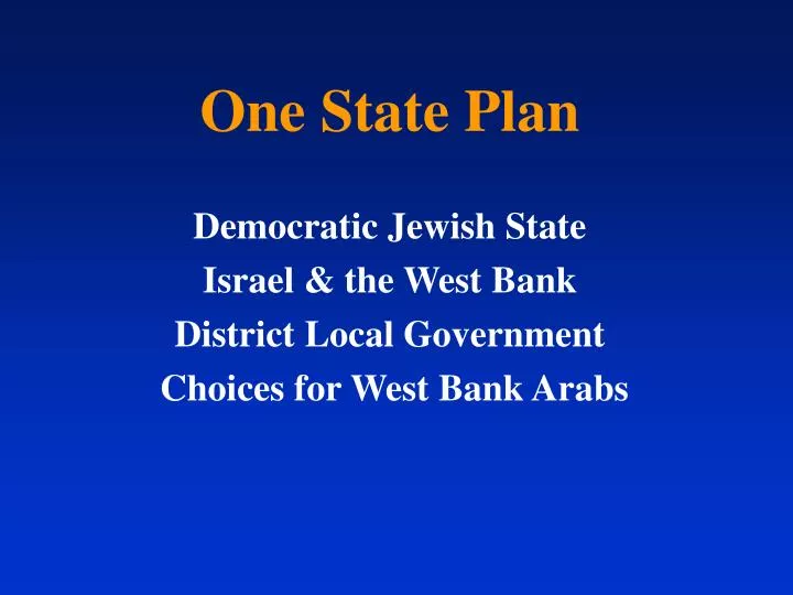 PPT - One State Plan PowerPoint Presentation, free download - ID:846479