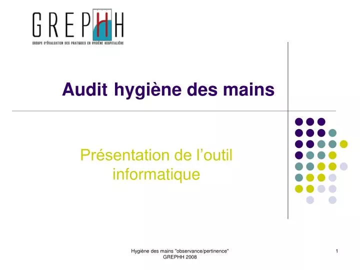 PPT - Audit hygiène des mains PowerPoint Presentation, free download - ID:847283