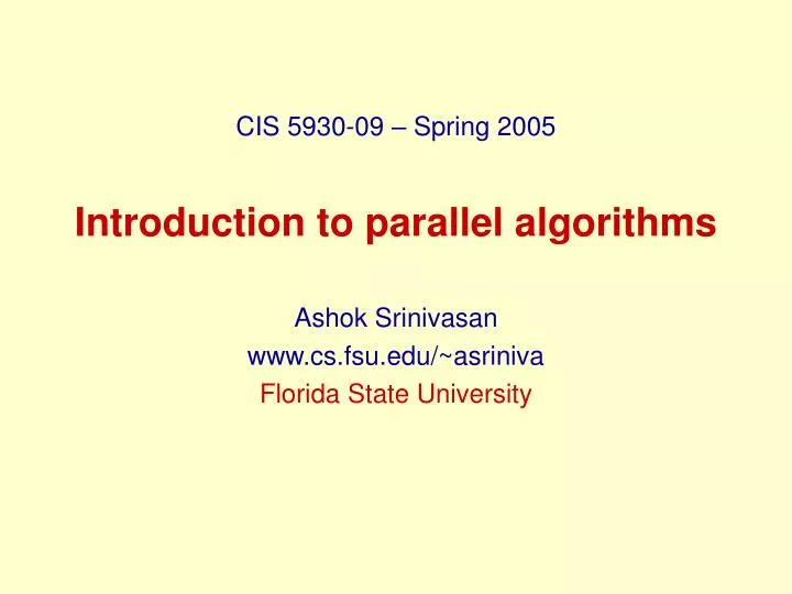 PPT - Introduction to parallel algorithms PowerPoint Presentation, free ...