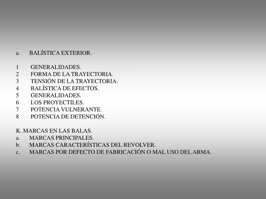 PPT - CURSO DE ARMAMENTO Y NOCIONES DE BALISTICA TECNICA. PowerPoint ...