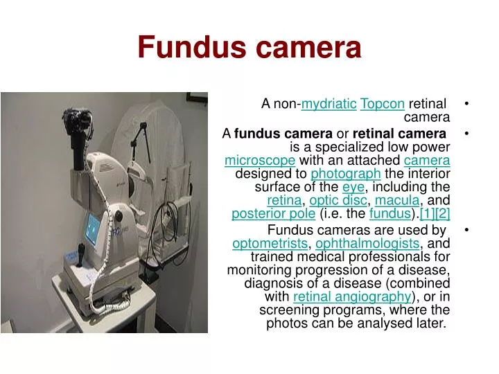 PPT - Fundus camera PowerPoint Presentation, free download - ID:848530
