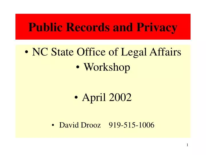 PPT - Public Records and Privacy PowerPoint Presentation, free download ...