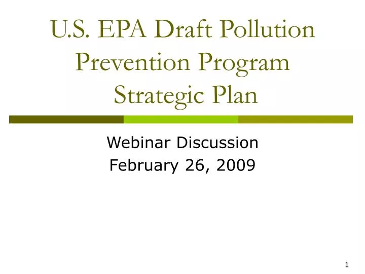 PPT - U.S. EPA Draft Pollution Prevention Program Strategic Plan ...