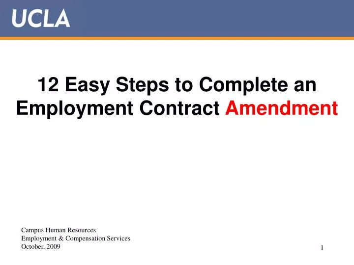 PPT - 12 Easy Steps to Complete an Employment Contract Amendment ...