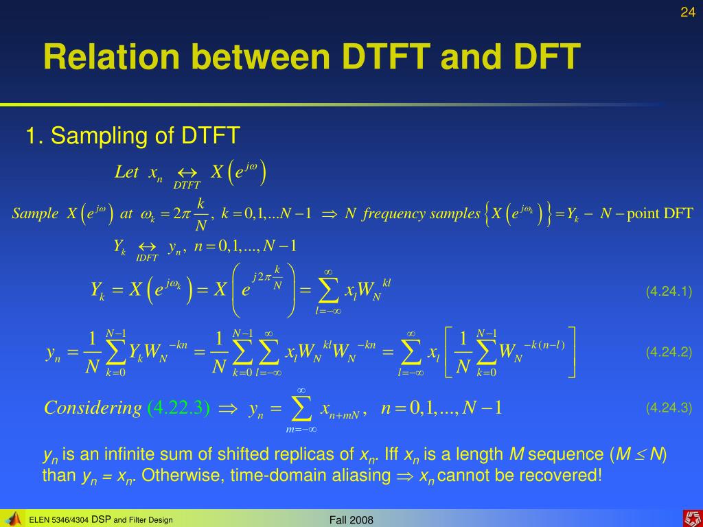 PPT - Lecture 4: Frequency domain representation, DTFT, IDTFT, DFT ... PPT - Lecture 4: Frequency domain representation, DTFT, IDTFT, DFT ...