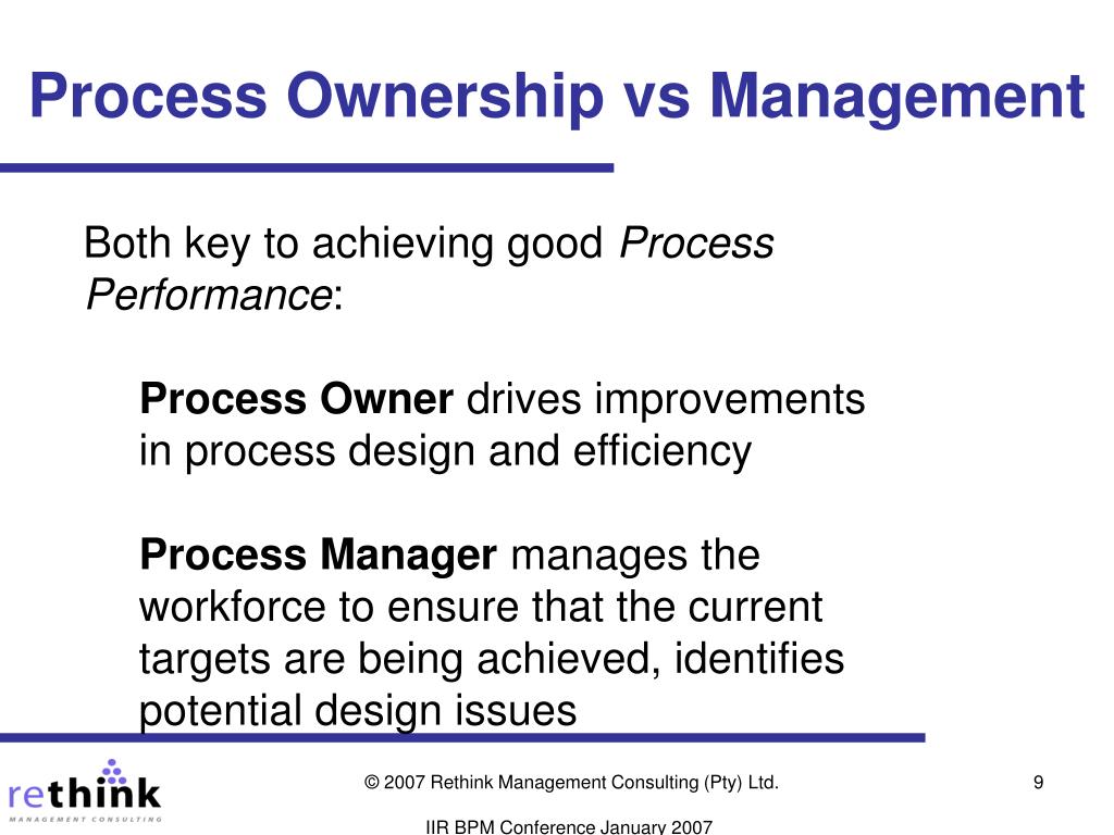 PPT - Process Ownership Kem Tissiman Managing Director Rethink ...
