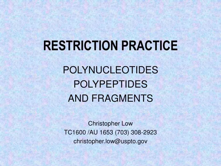 PPT - RESTRICTION PRACTICE PowerPoint Presentation, free download - ID ...