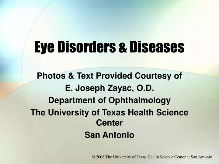 PPT - Eye Disorders & Diseases PowerPoint Presentation, free download ...