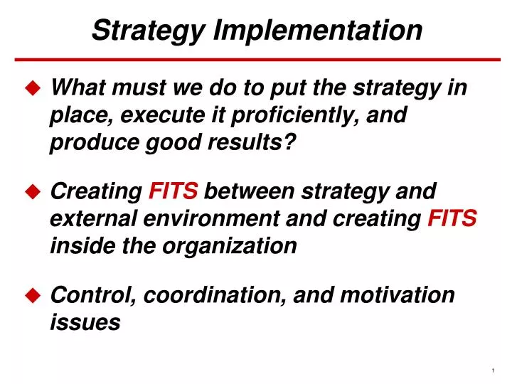 PPT - Strategy Implementation PowerPoint Presentation, free download ...
