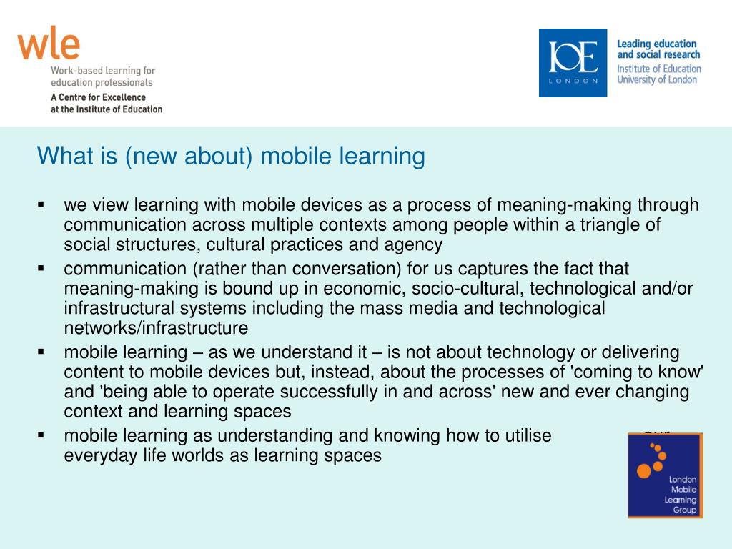 PPT - Pedagogical issues and mobile learning Norbert Pachler Institute of Education, University ...