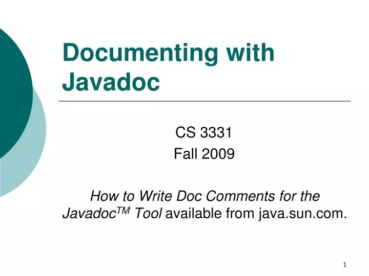 PPT - Documenting with Javadoc PowerPoint Presentation, free download ...