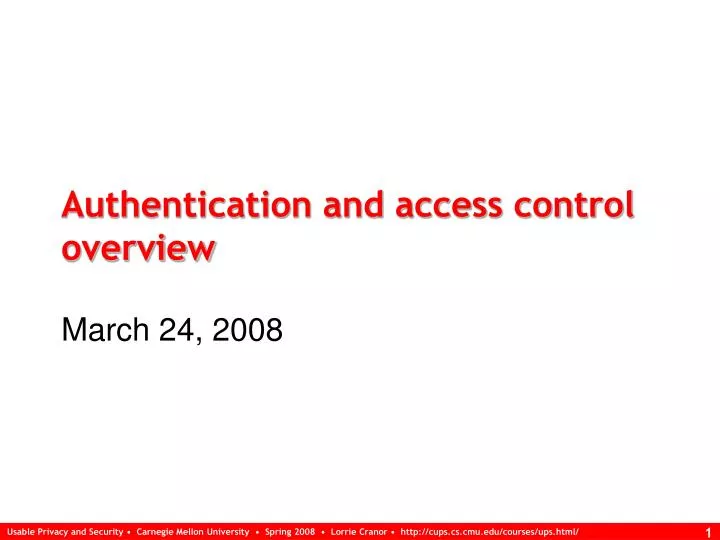 PPT - Authentication and access control overview PowerPoint ...