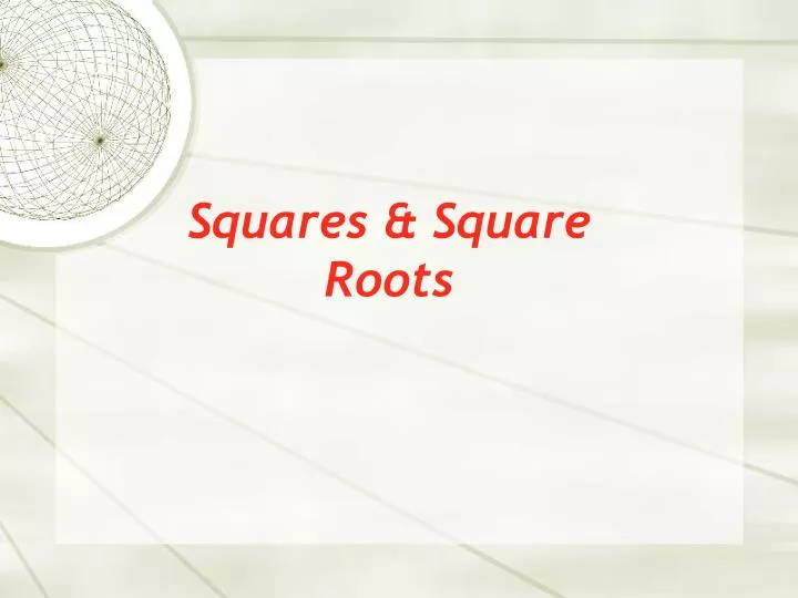 PPT - Squares & Square Roots PowerPoint Presentation, free download ...