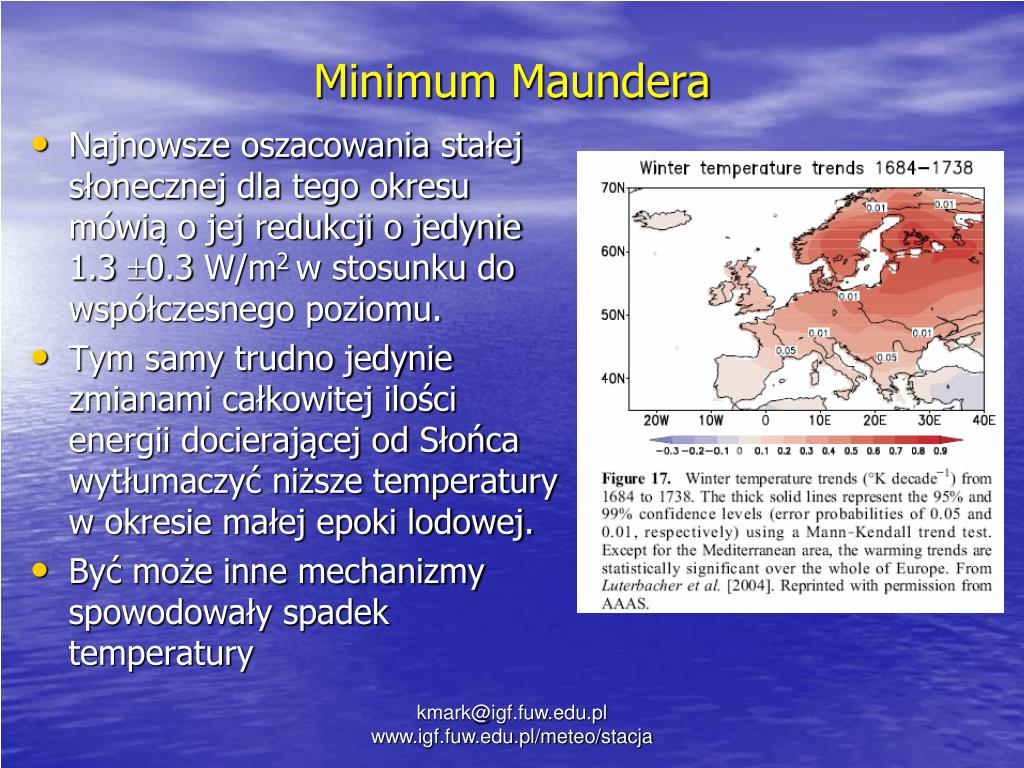 PPT - Wpływ aktywności słonecznej na klimat Ziemi PowerPoint ...