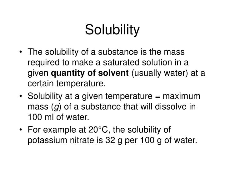PPT - Solubility and Solubility curves PowerPoint Presentation - ID:854841