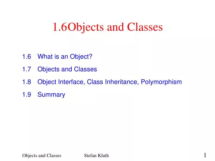 PPT - 1.6 Objects and Classes PowerPoint Presentation, free download ...