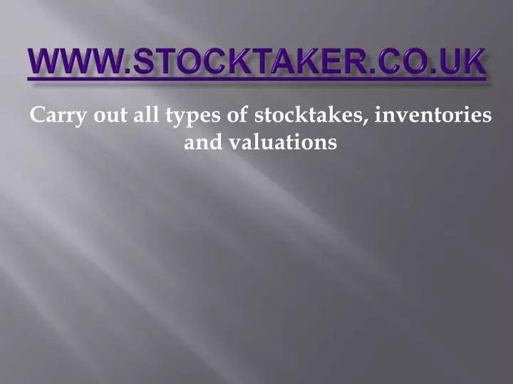 PPT - Stock taker PowerPoint Presentation, free download - ID:8573