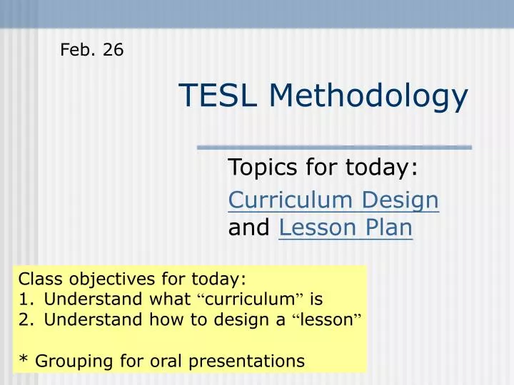 PPT - TESL Methodology PowerPoint Presentation, free download - ID:857404