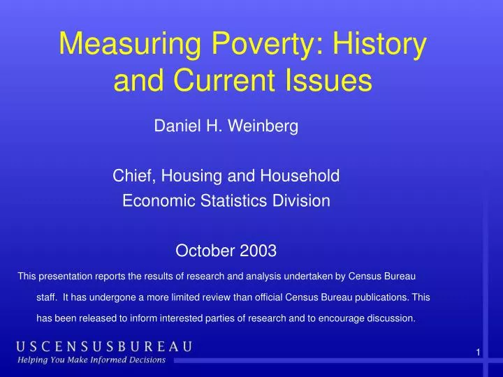 PPT - Measuring Poverty: History and Current Issues PowerPoint ...