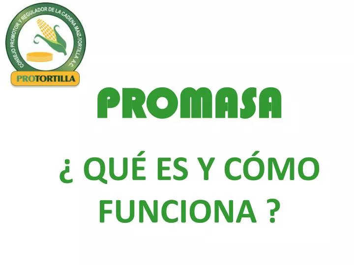 PPT - PROMASA ¿ QUÉ ES Y CÓMO FUNCIONA ? PowerPoint Presentation, free ...