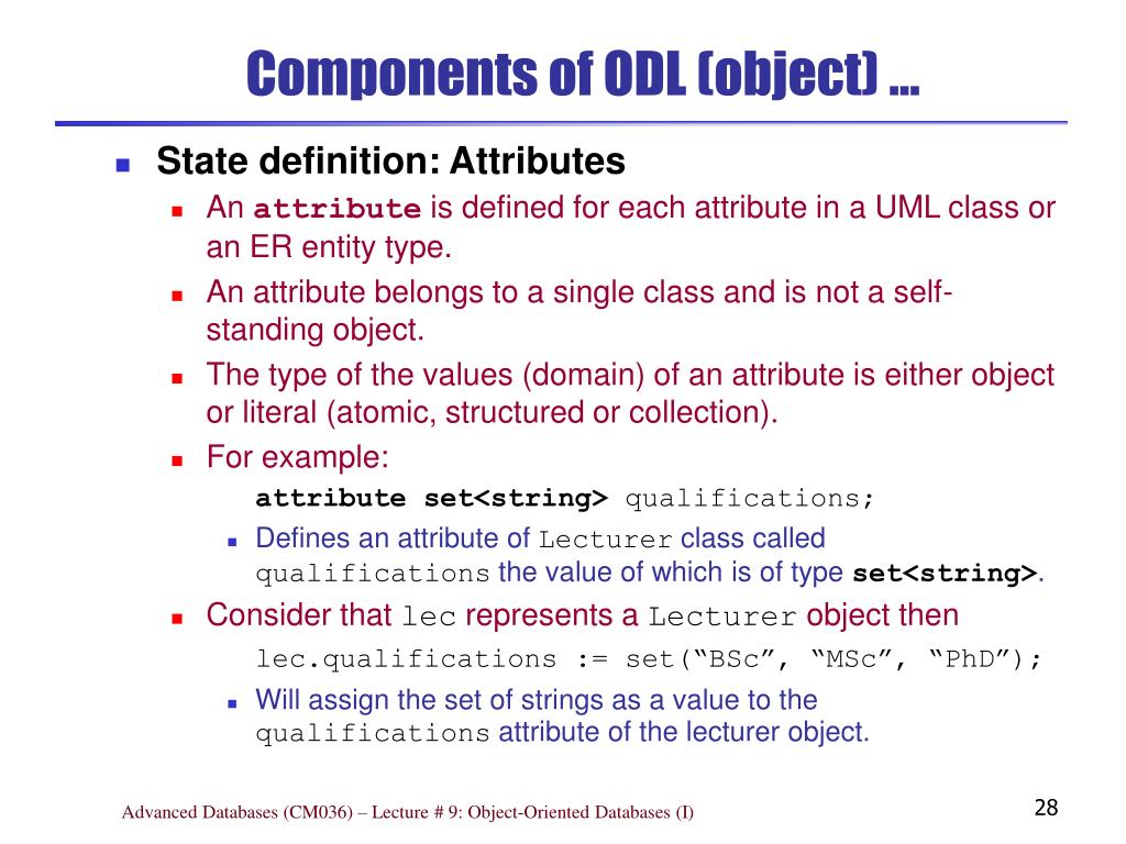 Ppt Object Oriented Database Design Using Uml And Odmg Powerpoint Presentation Id862944