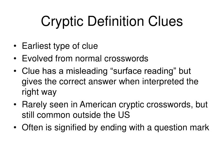 PPT - Introduction to Cryptic Crossword Clues PowerPoint Presentation ...