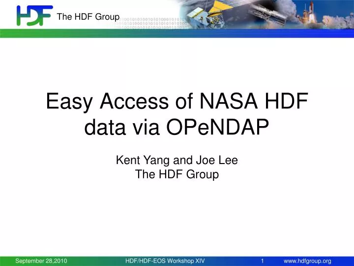 PPT - Easy Access of NASA HDF data via OPeNDAP PowerPoint Presentation ...