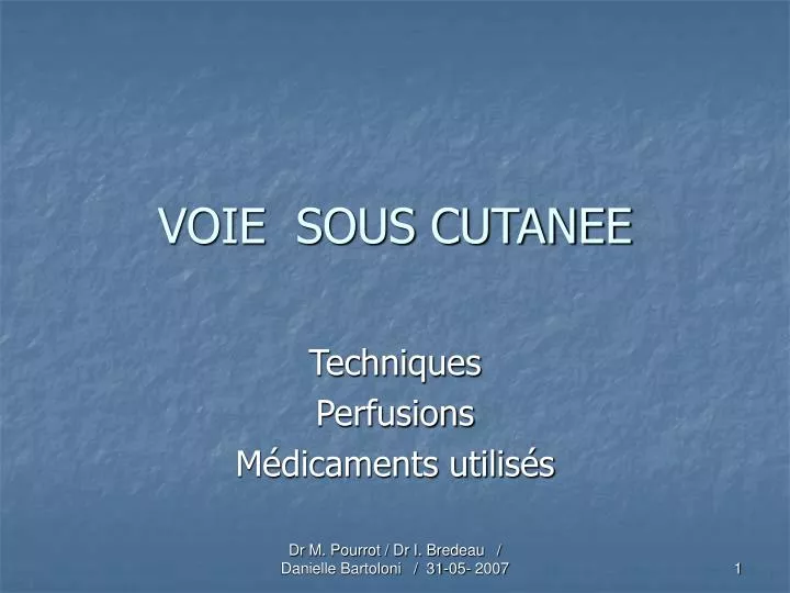 PPT - VOIE SOUS CUTANEE PowerPoint Presentation, free download - ID:866304