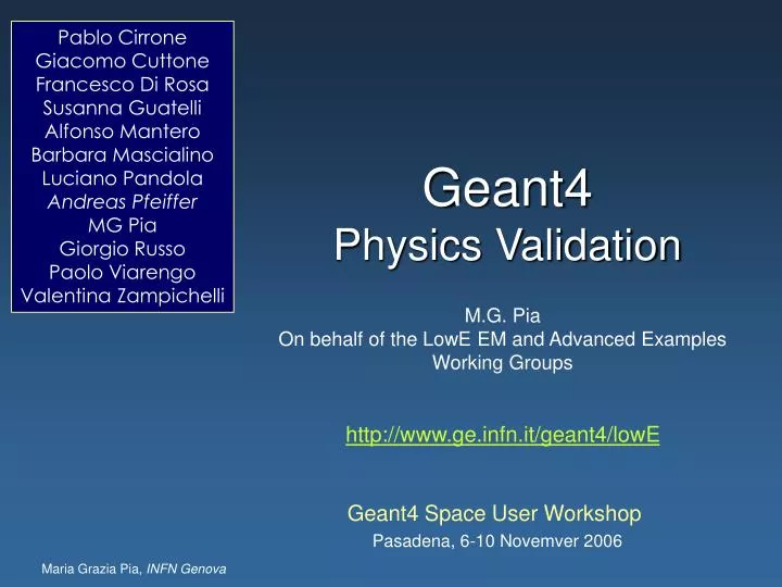 PPT - Geant4 Physics Validation PowerPoint Presentation, free download ...
