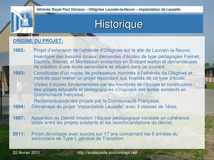 PPT - Historique PowerPoint Presentation, free download - ID:866737