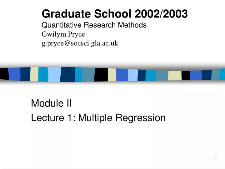 Ppt Module Ii Lecture 1 Multiple Regression Powerpoint Presentation Id867825 9641