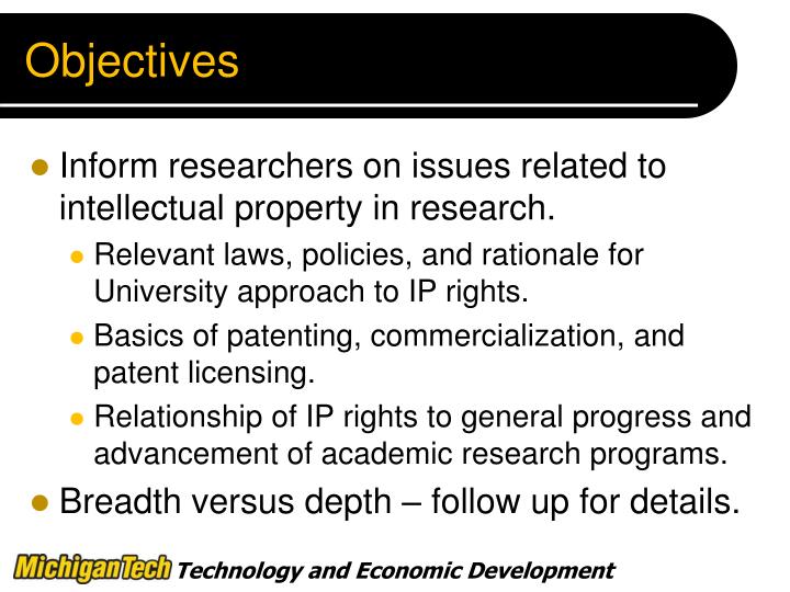 PPT - Intellectual Property Issues in Research PowerPoint Presentation ...