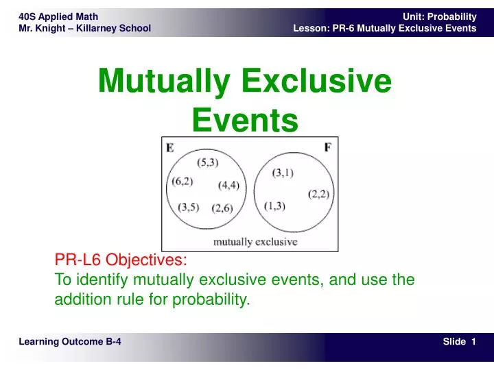 PPT - Mutually Exclusive Events PowerPoint Presentation, free download ...